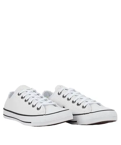 Tênis Converse Chuck Taylor All Star Couro Cano Baixo Branco - Tênis ...
